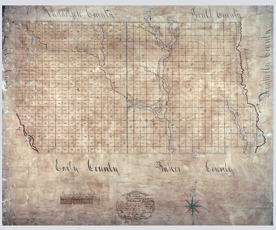 1867 Map of Calhoun County Georgia | Etsy
