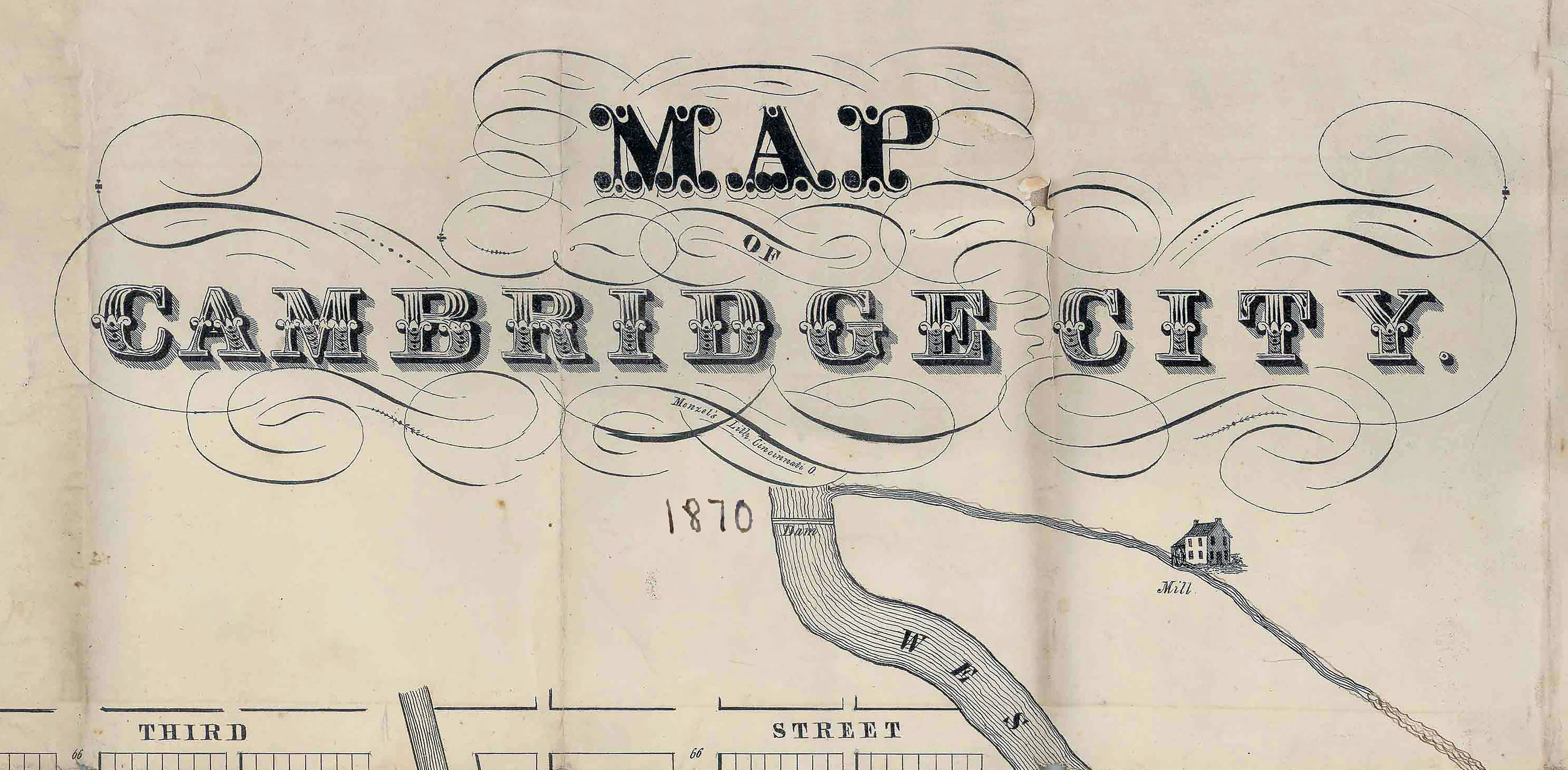 1870 Town Map of Cambridge City Indiana - Etsy