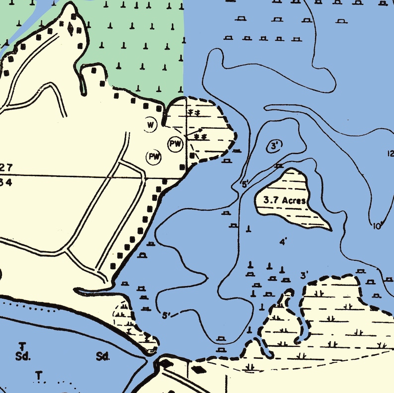 1970 Map of Upper Phantom & Lower Phantom Lake Waukesha County ...