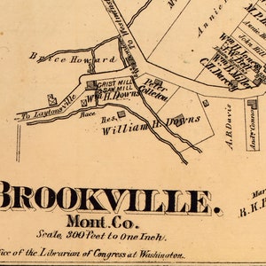 1879 Map of Sandy Spring and Brookville Montgomery County Virginia - Etsy