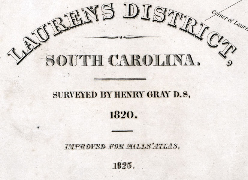 1825 Map of Laurens County South Carolina | Etsy