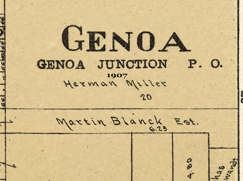 1907 Town Map of Genoa Walworth County Wisconsin - Etsy