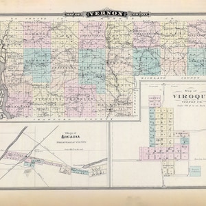 1878 Map of Vernon County Wisconsin - Etsy