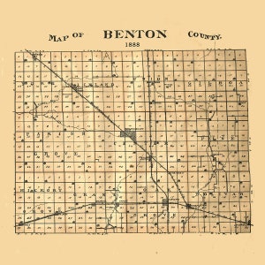 1888 Map of Benton County Indiana - Etsy
