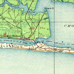 1938 Topo Map of Mary Esther Quadrangle Fort Walton Beach Florida - Etsy