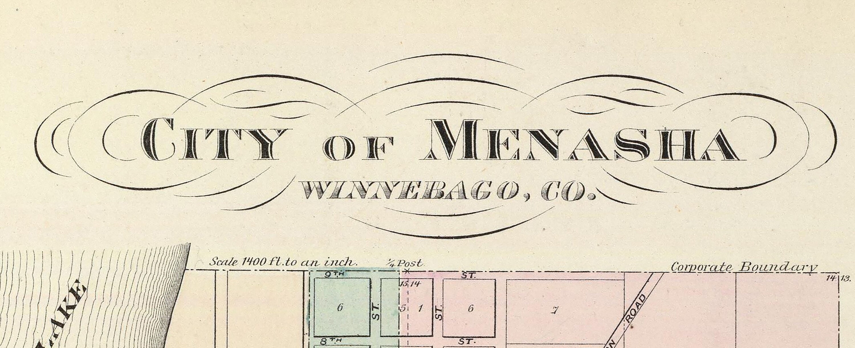 1878 Town Map of Menasha and Neenah Winnebago County Wisconsin - Etsy