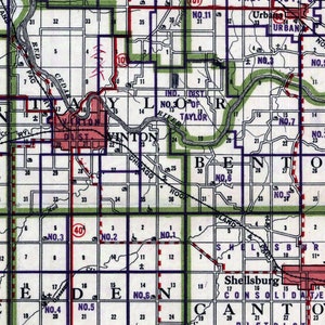 1925 Map of Benton County Iowa - Etsy