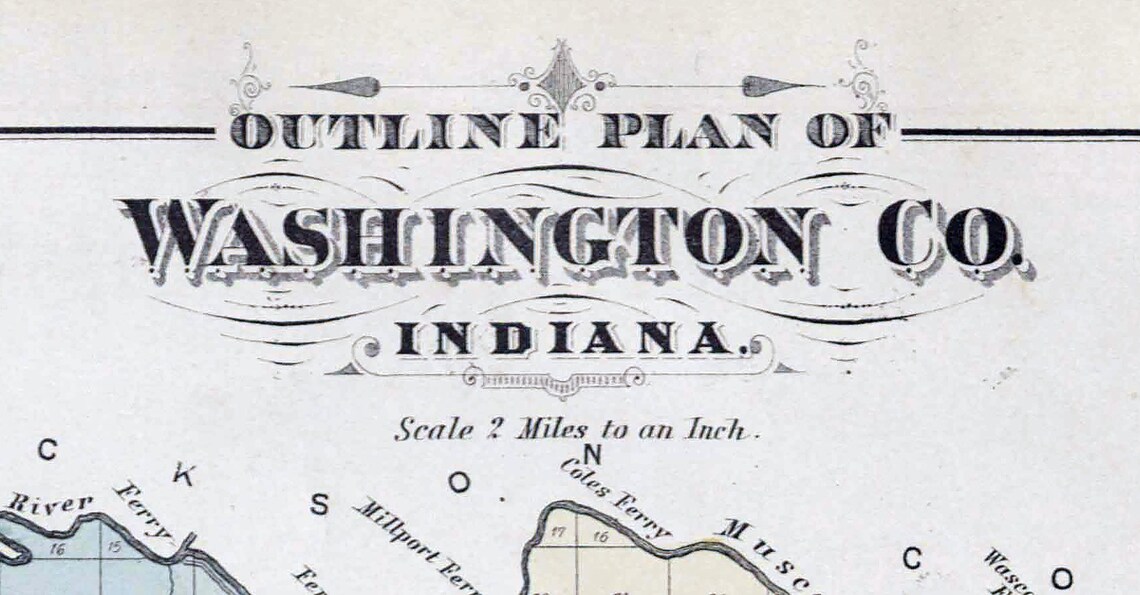 1878 Map of Washington County Indiana - Etsy