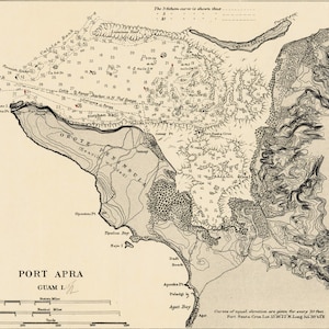 1906 Map of Guam Island - Etsy
