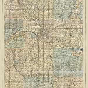 1903 Farm Line Map of Huntington County Indiana - Etsy