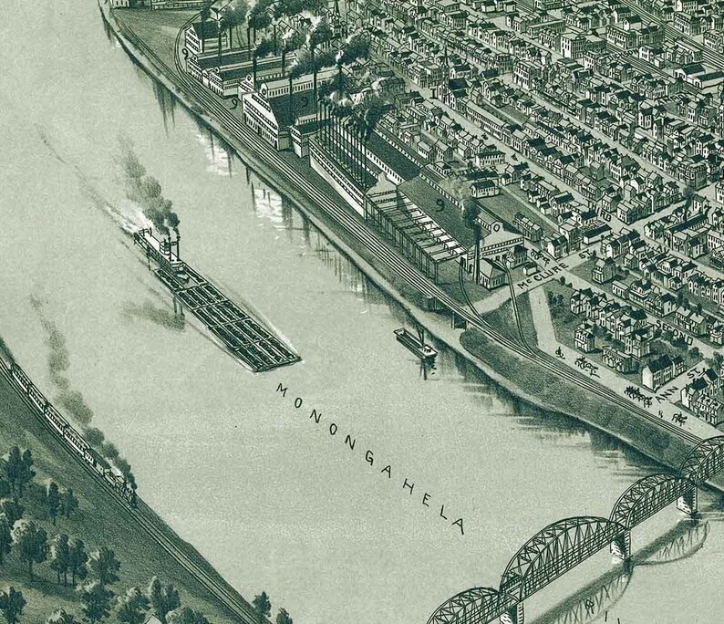 1902 Panoramic Map of Homestead Pennsylvania | Etsy