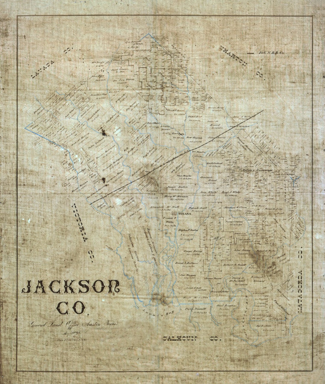 1896 Map of Jackson County Texas Texana - Etsy