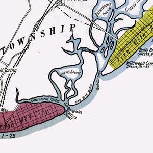 1909 Map of the New Jersey Coast - Etsy