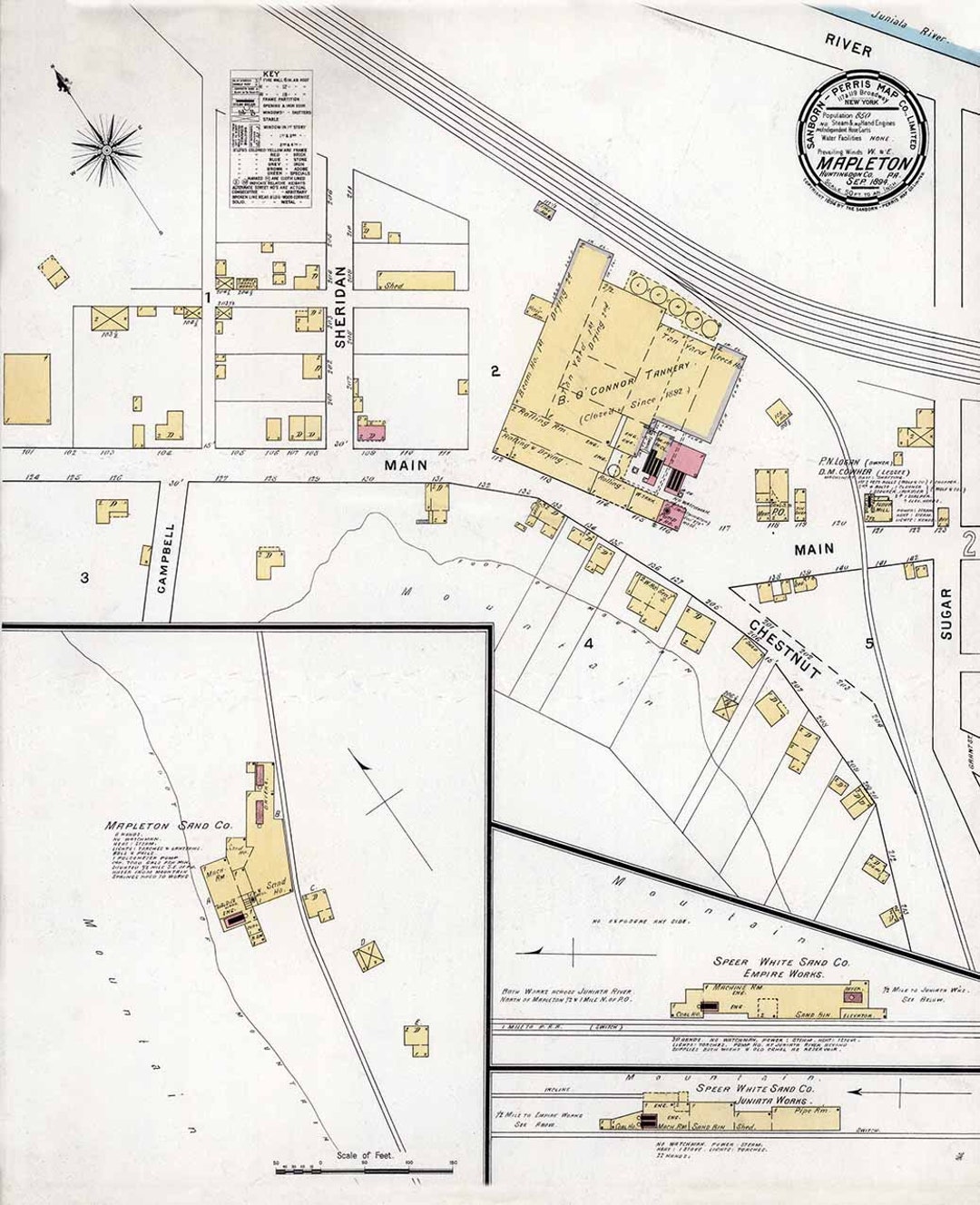 1894 Town Map of Mapleton Huntingdon County Pennsylvania - Etsy