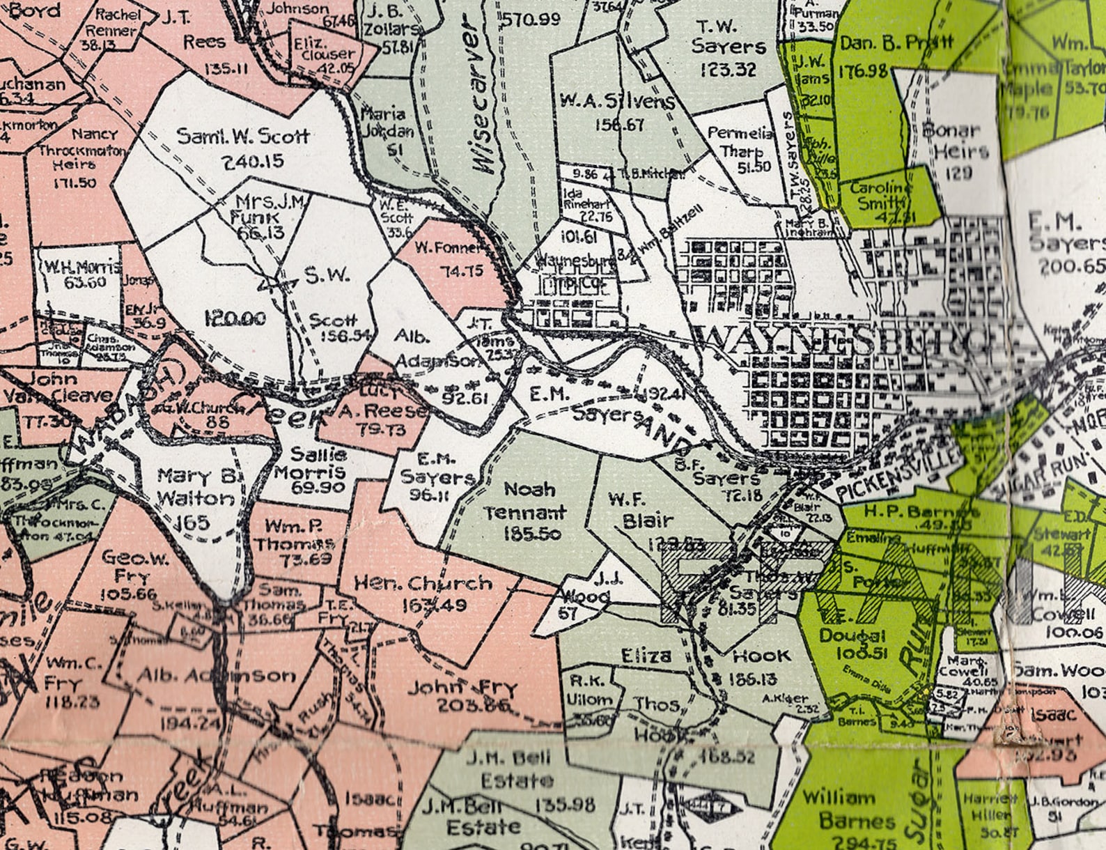 1907 Farm Line Map of Greene County Pennsylvania RARE BARNS Map - Etsy