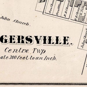 1876 Map of Gilmore Township Greene County Pennsylvania Rogersville ...