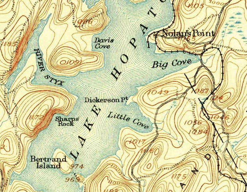 1894 Map of Lake Hopatcong New Jersey - Etsy