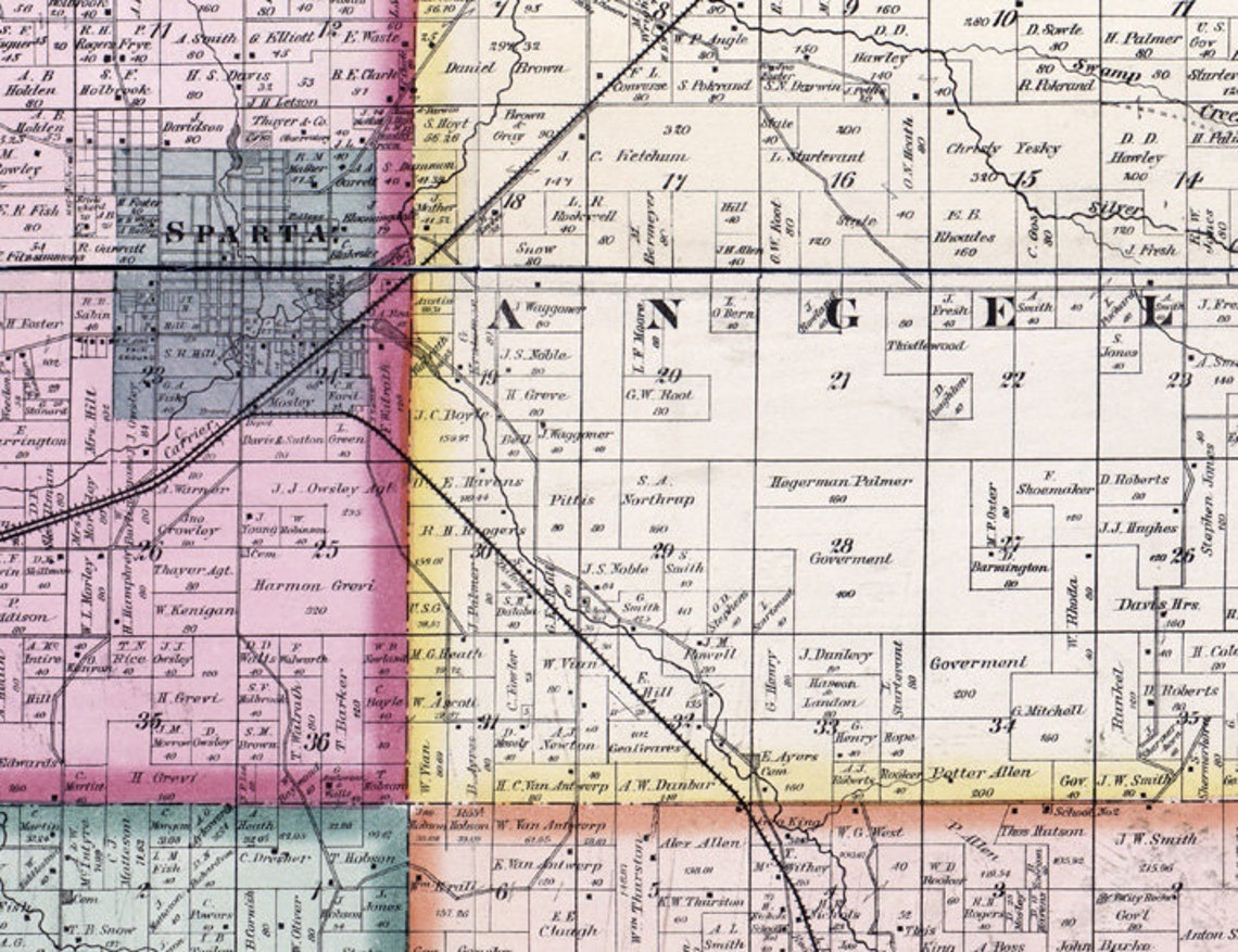 1877 Farm Line Map of Monroe County Wisconsin Sparta Tomah - Etsy
