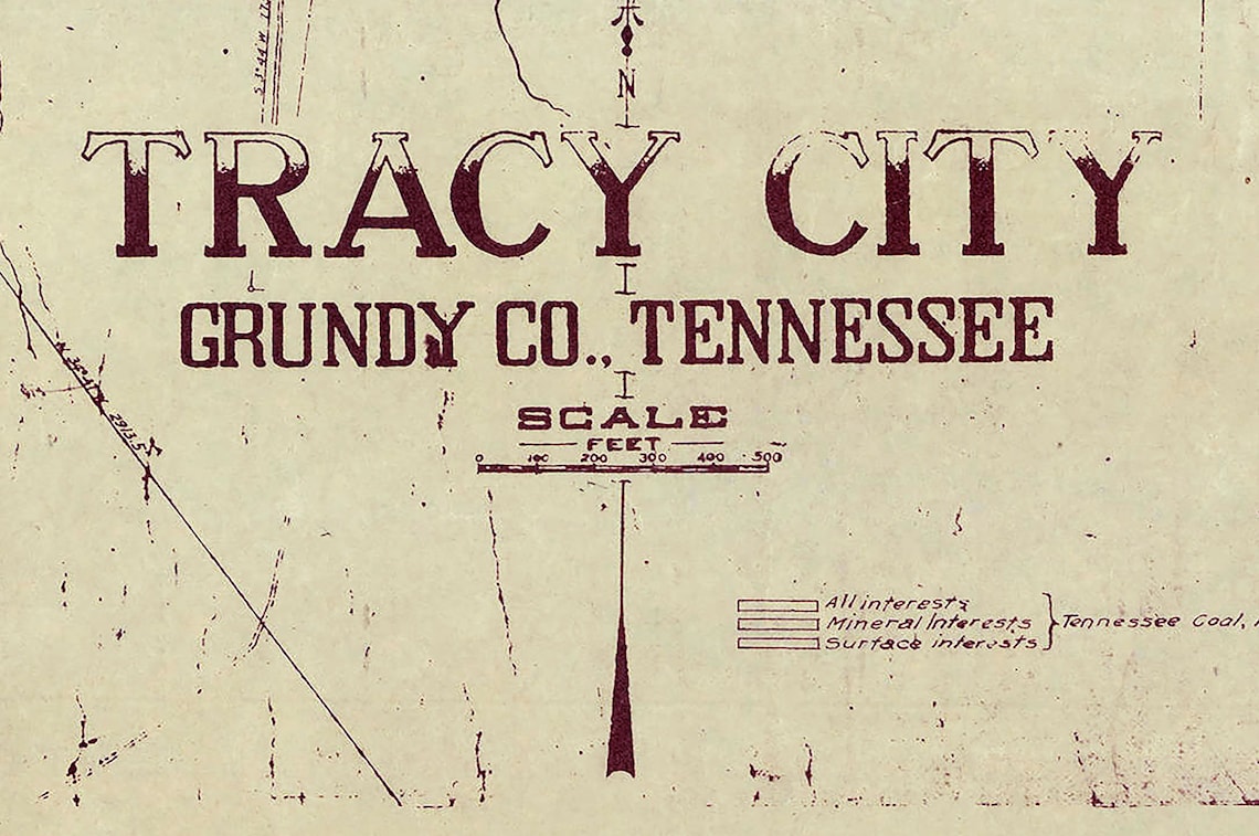 1900 Map of Tracy City Grundy County Tennessee - Etsy