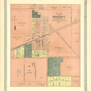 1895 Map of Bancroft Shiawassee County Michigan - Etsy