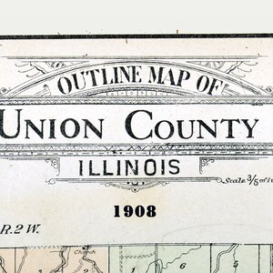 1908 Map of Union County Illinois - Etsy