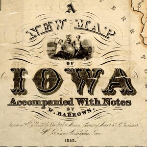 1845 Map of Iowa - Etsy