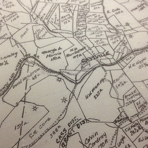 Early 1900s Monongalia County WV Farm Line Map Showing Oil and Gas Well ...