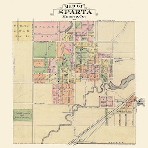 1878 Town Map of Sparta Monroe County Wisconsin - Etsy