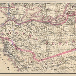 1914 Map of Contra Costa County California - Etsy