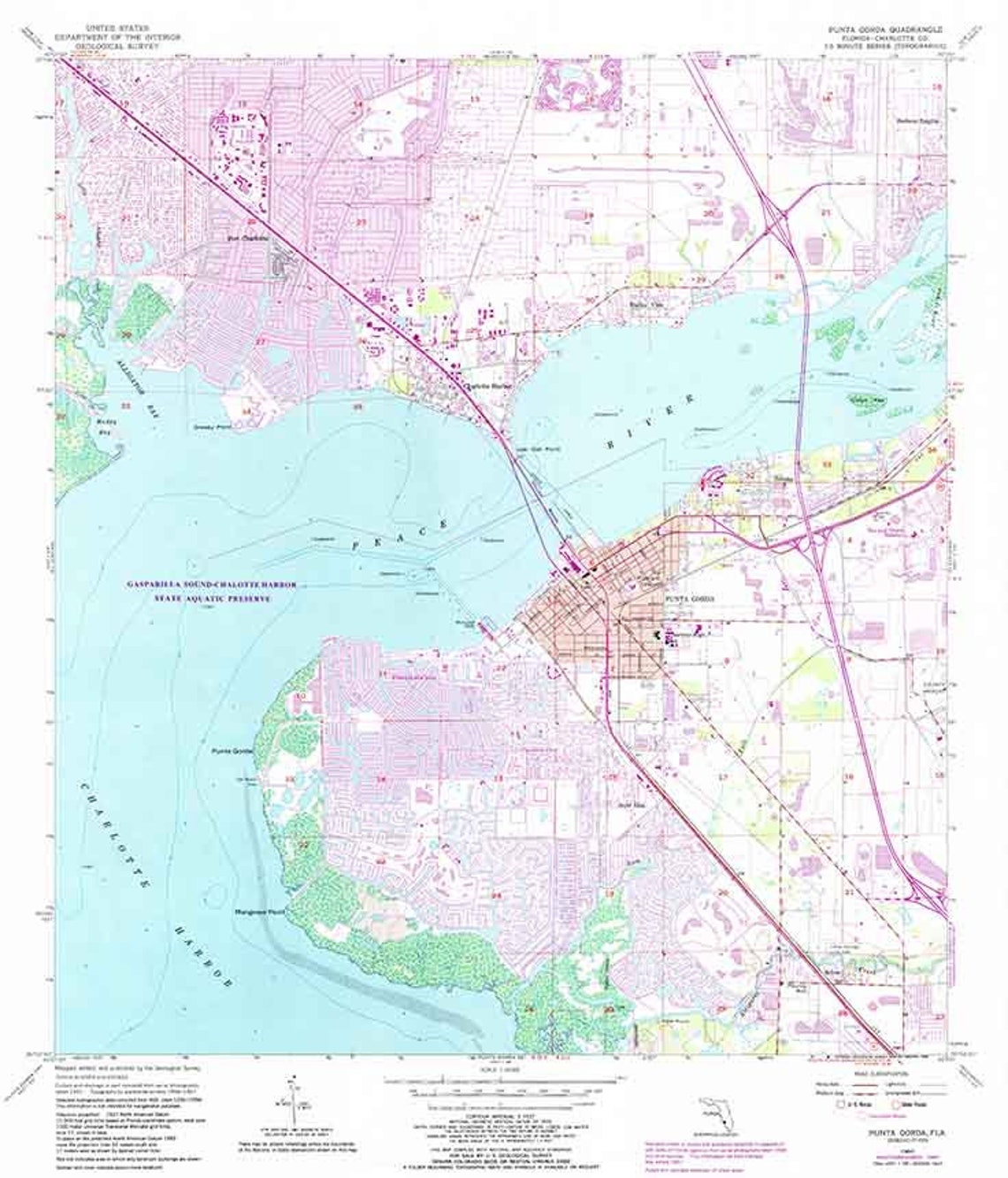 1957 Topo Map of Punta Gorda Florida Quadrangle - Etsy