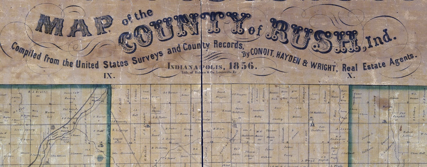 1866 Farm Line Map of Rush County Indiana - Etsy