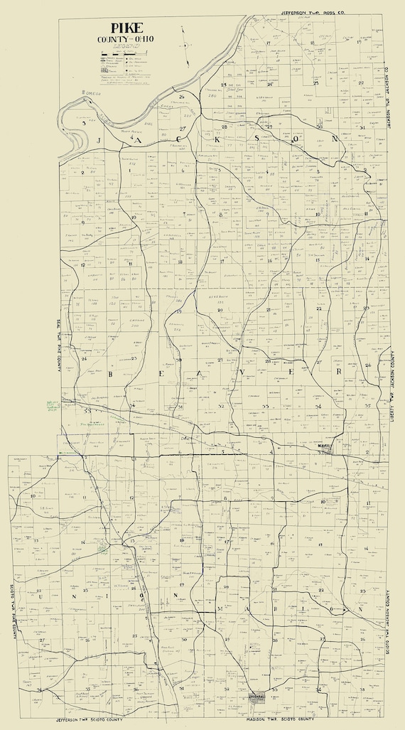 Pike County Ohio Plat Map Map Of Jefferson County, Ohio : From Actual