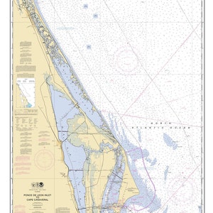 2011 Nautical Map of Ponce De Leon Inlet to Cape Canaveral Florida - Etsy