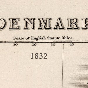 1832 Map of Denmark - Etsy