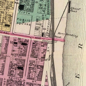 1877 Map of Bellaire Belmont County Ohio - Etsy