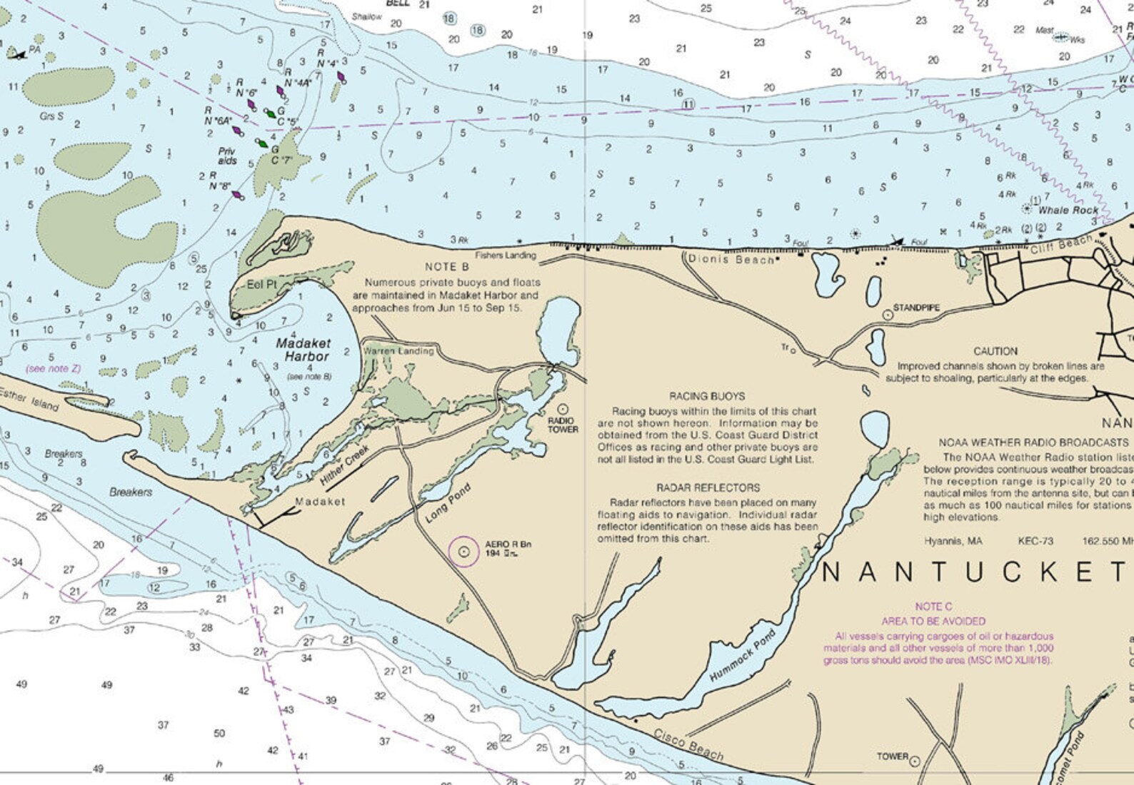 Mapa náutico de 2014 de la isla de Nantucket, Massachusetts - Etsy España