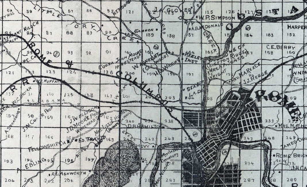 1895 Map Of Floyd County Georgia Etsy