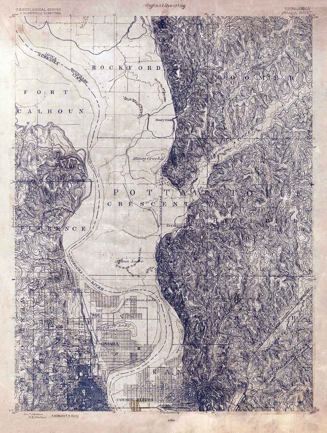 1893 Topo Map of Omaha Nebraska - Etsy