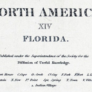 1834 Map of Florida - Etsy