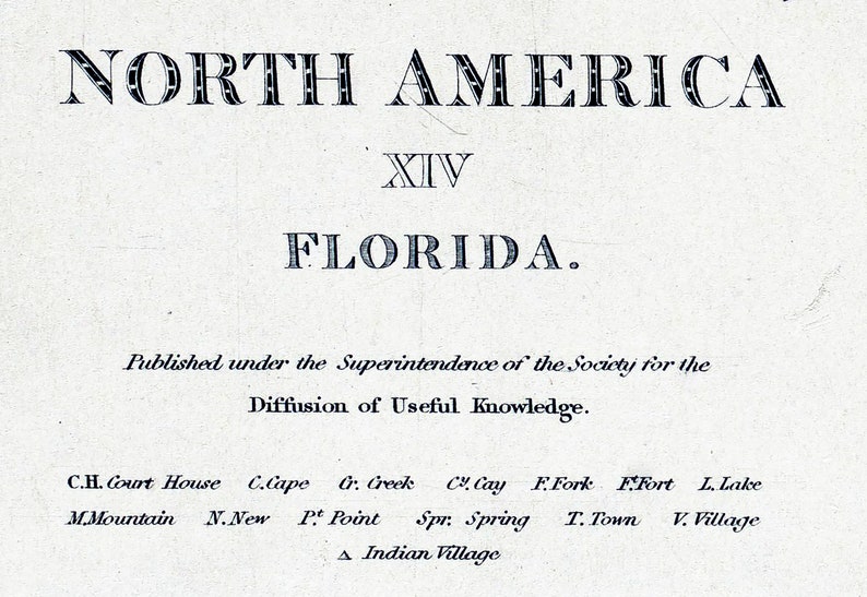 1834 Map of Florida - Etsy