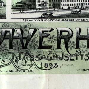 1893 Panoramic Map of Haverhill Massachusetts - Etsy