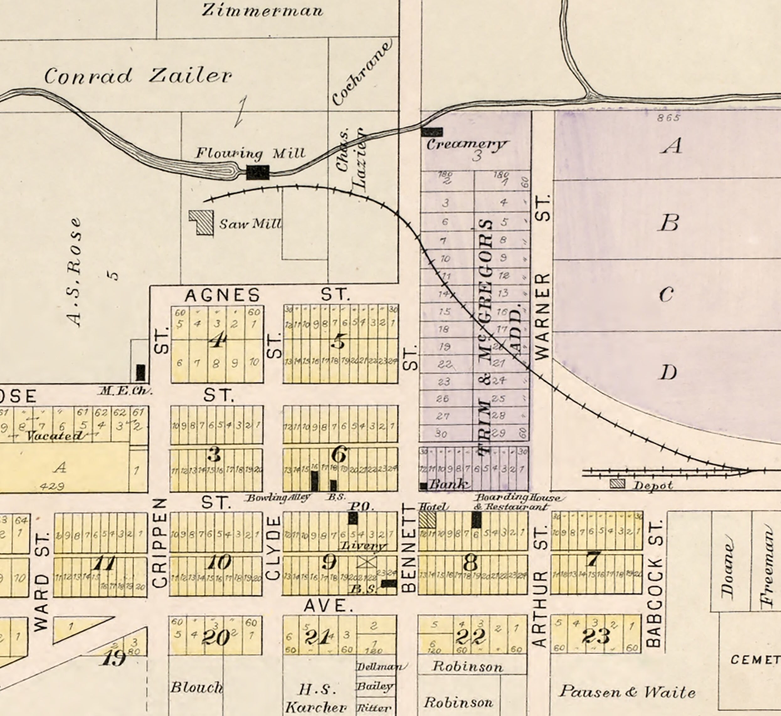 1903 Map of Rose City Ogemaw County Michigan - Etsy