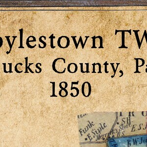 1850 Map of Doylestown Township Bucks County Pennsylvania - Etsy