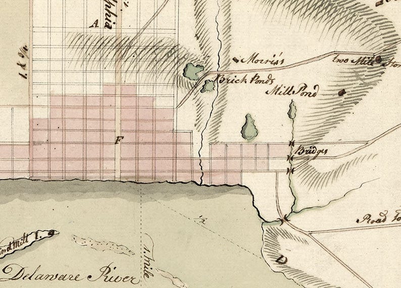 1778 Map of Philadelphia Pennsylvania and Vicinity - Etsy