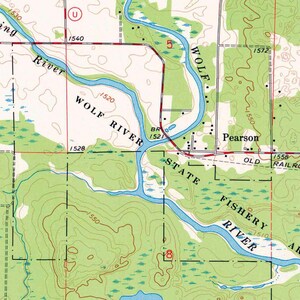 1973 Topo Map of Pearson Wisconsin Quad Game Lake Jack Lake - Etsy