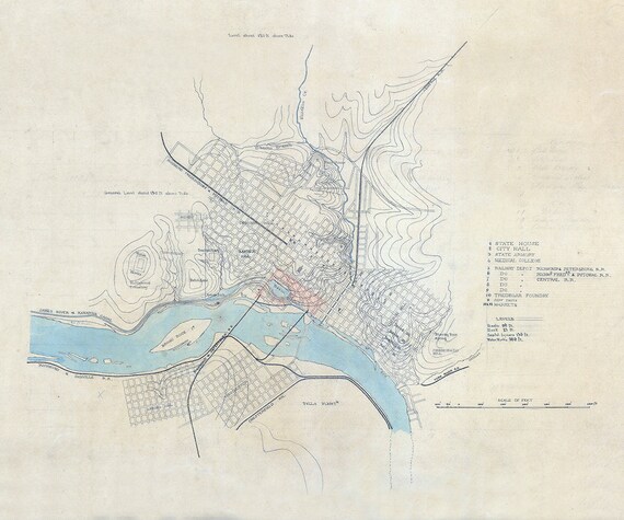 1860s Map of Richmond Virginia | Etsy