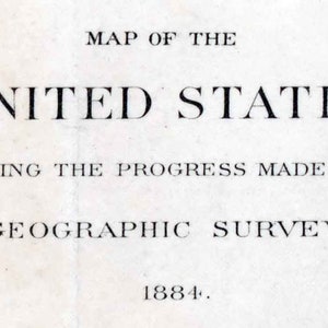 1884 Map of the United States - Etsy