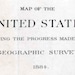 1884 Map of the United States - Etsy