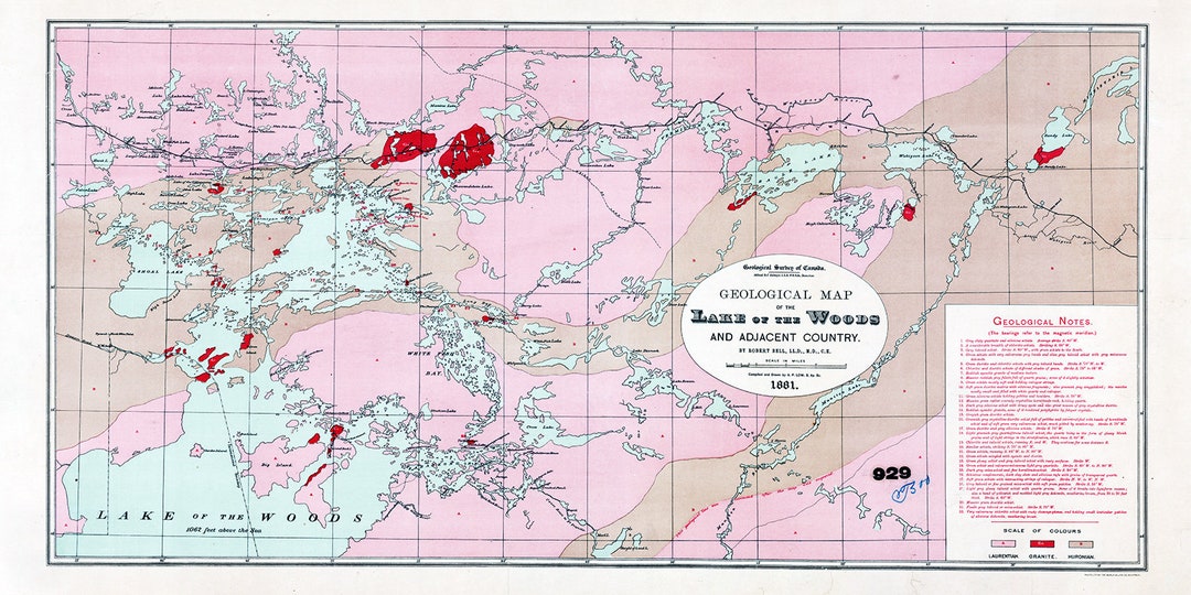 1881 Map of Lake of the Woods Minnesota and Canada - Etsy