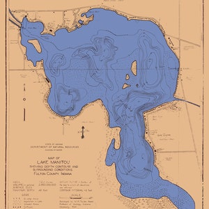 1924 Map of Lake Manitou Fulton County Indiana - Etsy